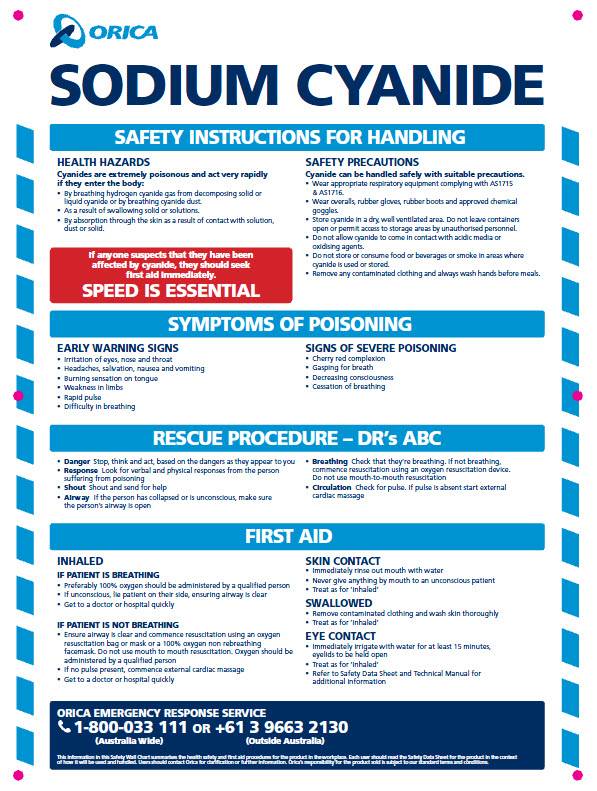 Cyanide Safety Instructions Fence Sign – Orica Online Merchandise Store